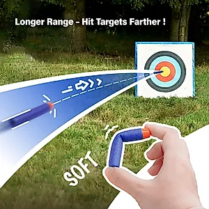 AMOSTING Refill Darts 100PCS Bullets Ammo Pack Compatible for Nerf N-Strike Elite 2.0 Series DinoSquad – Work with All Elite Blasters Blue