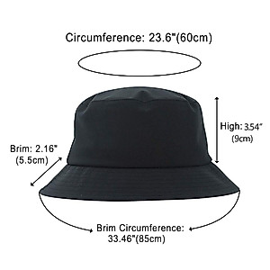 DOCILA Black Bucket Hat for Men Women Waterproof Rain Hats Packable Summer Fishing Golf Sun Caps Quick Dry Fisherman Hats Sombrero