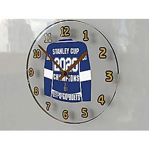 FanPlastic Stanley Cup Final Winners 2020 Commemorative Jersey Themed Wall Clock - Lets GO Bolts - Champions Edition