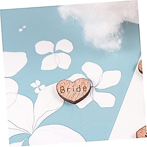 Abaodam 1000 Pcs Heart Wood Button Rustic Wedding Decor Wedding Party Supplies Heart Wood Slice Embellishments Heart Disc Heart Decor Heart Shape Patch Button Wooden Heart-Shaped Confetti