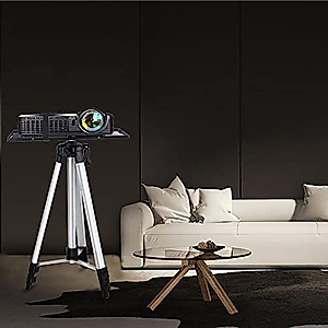 Nelhalt Projector Stand, 17 to 48 inch Adjustable Height, Foldable Aluminum Alloy Tripod Stand with Mouse Pad and Ball Head for Laptop Computer DJ Equipment Holder(Silver)