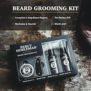 Percy Nobleman Beard Grooming Kit. Signature Scented Beard Oil 50ml. Beard Wash 50ml. Beard Balm 20ml. Beard Comb.