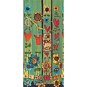 Studio M Love Grows Here 16" Mini Art Pole Small Decorative Indoor/Outdoor Garden Post, Great Gift, Stake Included for Easy Installation, No Digging - Made in The USA