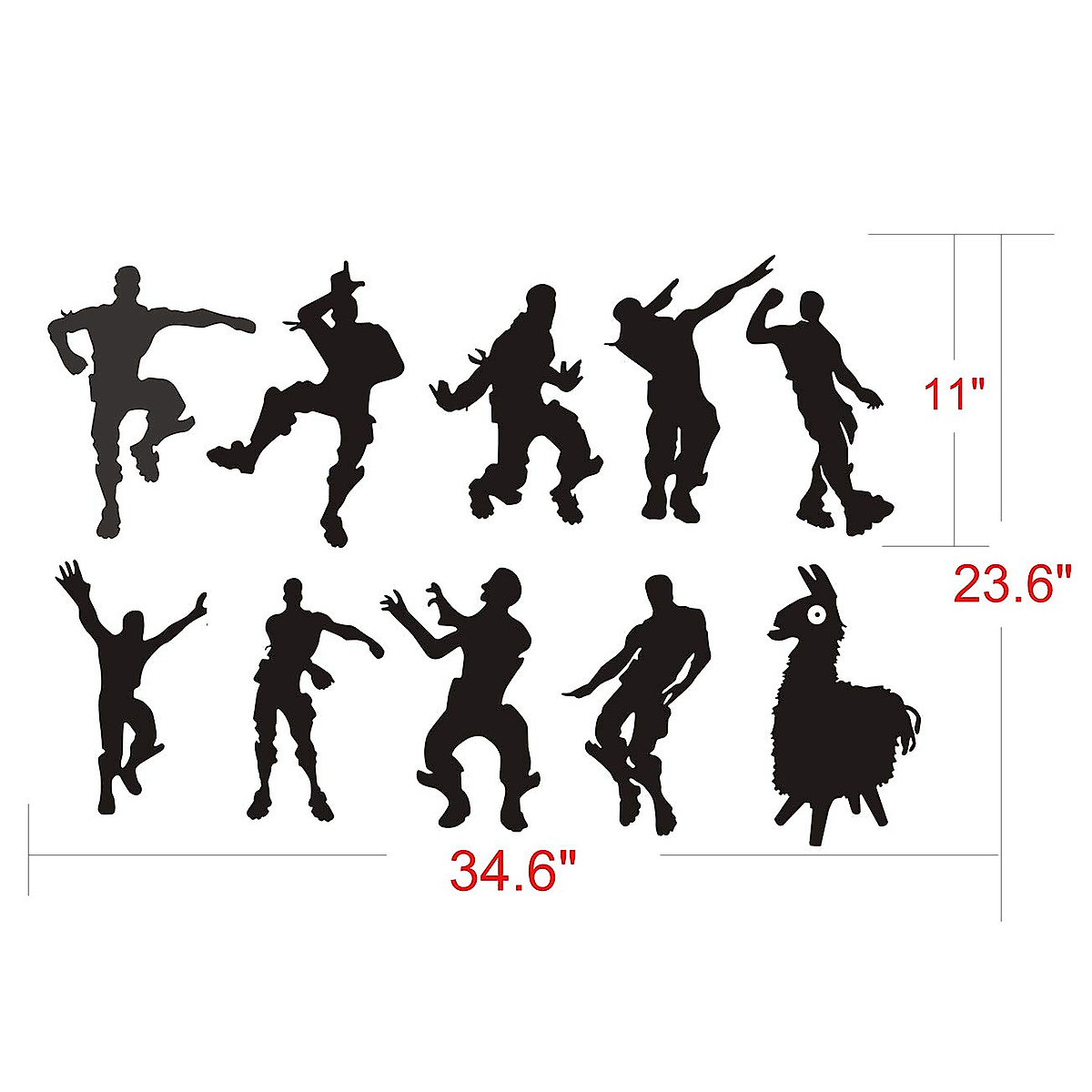 Video Game Wall Decal Wall Sticker Poster Floss Dancing Decal Game Room Decor Peel & Stick Game Decal Baby Bedroom Home Decor Gaming Stickers (34.6" x 23.6") (Black)