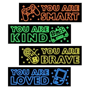Game Wall Decals Glow in The Dark, Gamer Sticker Inspirational Wall Decor for Boys Room, Kids Bedroom Playroom Nursery Decoration