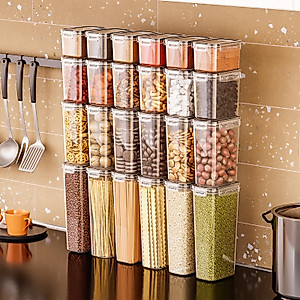 Food Storage Containers With Lids Airtight - 24 PCS With Label - BPA Free Cereal Containers Storage,Plastic Pantry Kitchen Organizers and Storage for Dry Goods,Chip,Grain Sugar and Flour Organizing