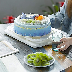 ZOAJU Rectangle Cake and Cupcake Carrier with Collapsible Handles, Portable Pie Carrier for Halloween Christmas