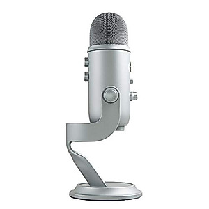 Blue Yeti USB Mic for Recording & Streaming on PC and Mac, 3 Condenser Capsules, 4 Pickup Patterns, Headphone Output and Volume Control, Mic Gain Control, Adjustable Stand, Plug & Play - Space Gray