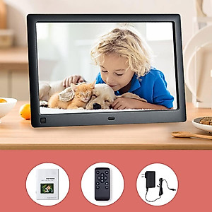 10 Inch Digital Photo Frame L10X,Digital Picture Frame with 1024 x 768 HD IPS Display, USB and SD Card Slots and Remote Control(10" XM)