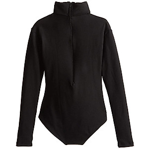 Capezio Girls' Big Team Basic Long Sleeve Turtleneck Leotard w/Snaps, Black, Large