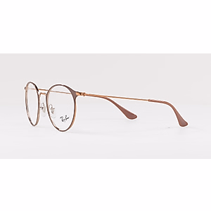 Ray-Ban RX6378 Round Prescription Eyeglass Frames, Light Brown On Copper/Demo Lens, 49 mm