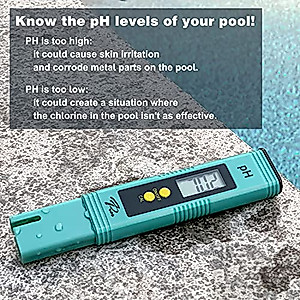 PH Meter with Automatic Calibration | 7Pros Digital Water Tester, Built-in ATC, 6 pH Calibration Packets, Great Tool to Test PH of Hydroponics, Kombucha, Wine, Drinking Water (Blue)