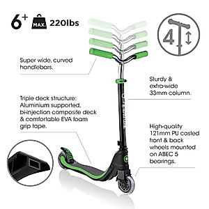 Flow 2 Wheel Adjustable Height Kick Scooter (Green)