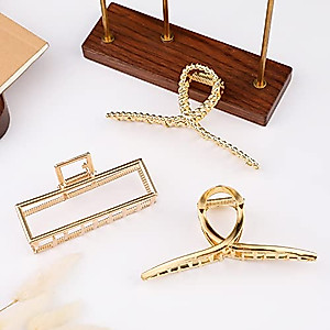 Mehayi 3 PCS Metal Large Claw Clips for Thick Heavy Hair, Strong Hold Big Non-Slip Hair Catch Barrette Jaw Clamp for Long Hair, Fashion Styling Accessories for Women Girls
