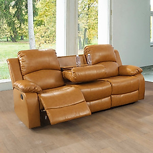 Beverly Fine Furniture Alpine Living Room Recliner Set Include Love seat, Sofa, 2-Piece, Ginger