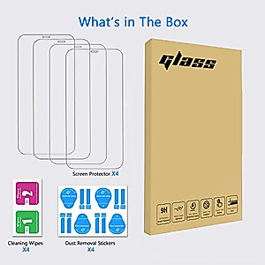 HKM Brothers 4 Pack Screen Protectors for iPhone 14 Pro Max (9H Hardness)(6.7 inch)