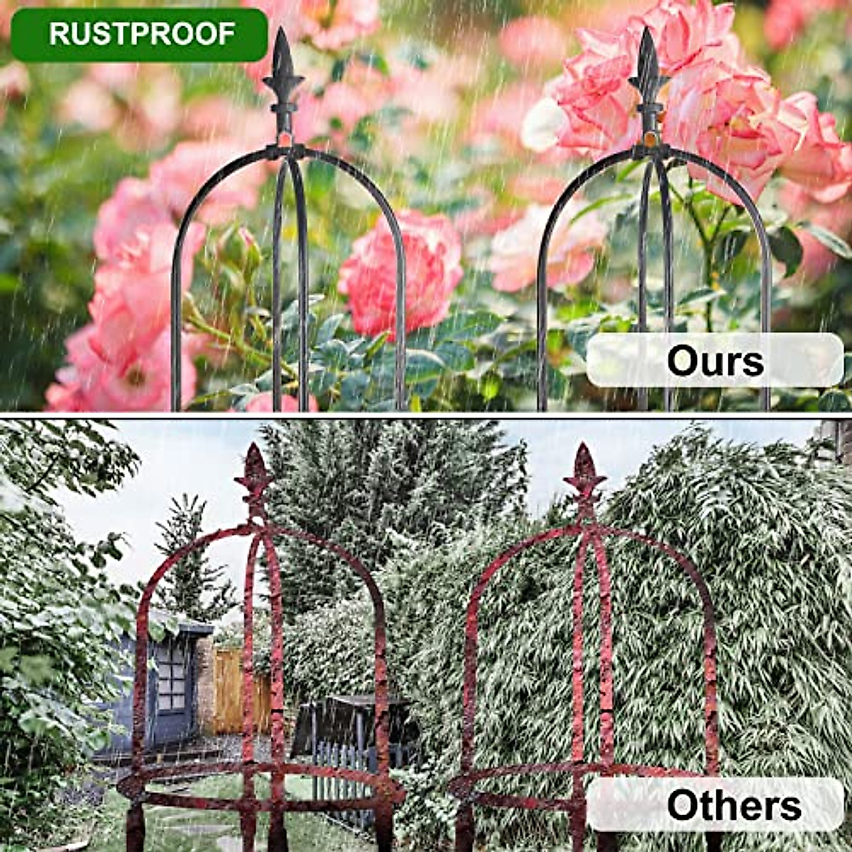 Obelisk Garden Trellis for Climbing Plants, 6 ft Adjustable Heavy Duty Rustproof Thicken Metal Plant Support, Tower Trellis for Climbing Plants Outdoor Indoor Potted Vines, Rose, Flowers(4.16 lbs)
