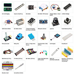 Quantum Hardware Component Electronic Starter Kit with Solderless Breadboard, Jumper Wires Kit, LEDs & Resisitor Kit, Various Sensors for Arduino/for Raspberry pi/ESP32/ESP8266