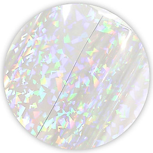 12x53 Inch Iridescent Gem Patterns Clear Film Laser Mirror Rainbow Transparent PVC Waterproof Vinyl for Sewing Crafts Decoration
