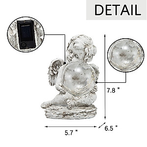 JIAJIAMEI Garden Angel Statues Outdoor Decor Solar Ball Lights Decorations for Yard Porch Lawn Pool Patio Backyard Path Fence Home Gardening Gifts