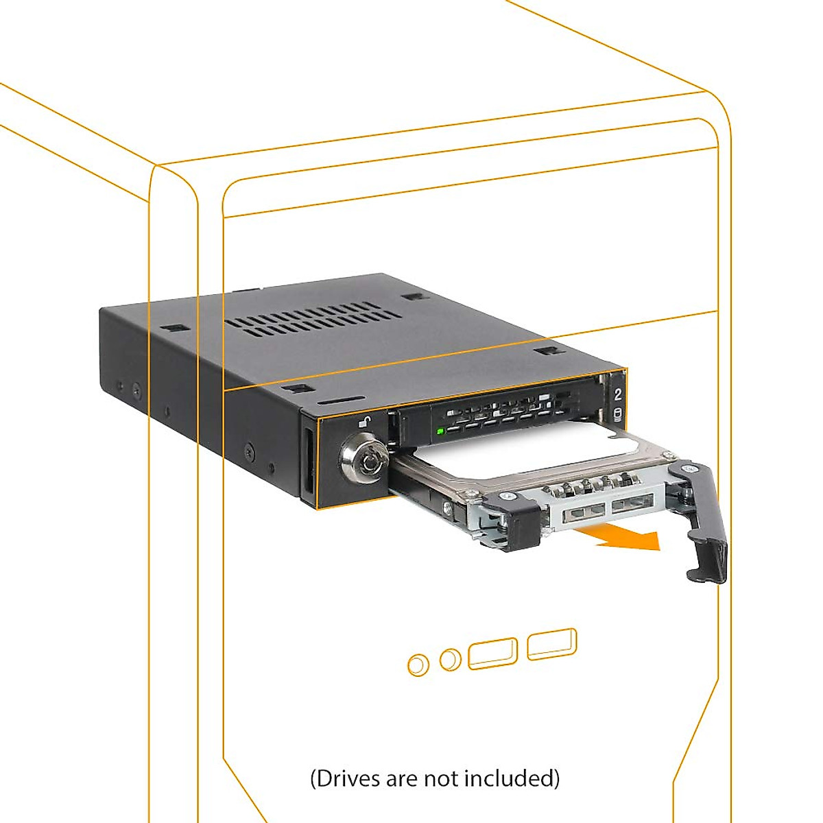 ICY DOCK Full Metal 2 Bay 2.5” SATA/SAS HDD & SSD Mobile Rack for External 3.5" Drive Bay | ToughArmor MB992SK-B