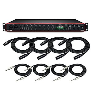 Focusrite Scarlett 18i20 3rd Gen 18x20 USB Audio Interface Bundle with XLR 25 Feet Cables (4-Pack) and 1/4-Inch TRS Cables (4-Pack) (9 Items)