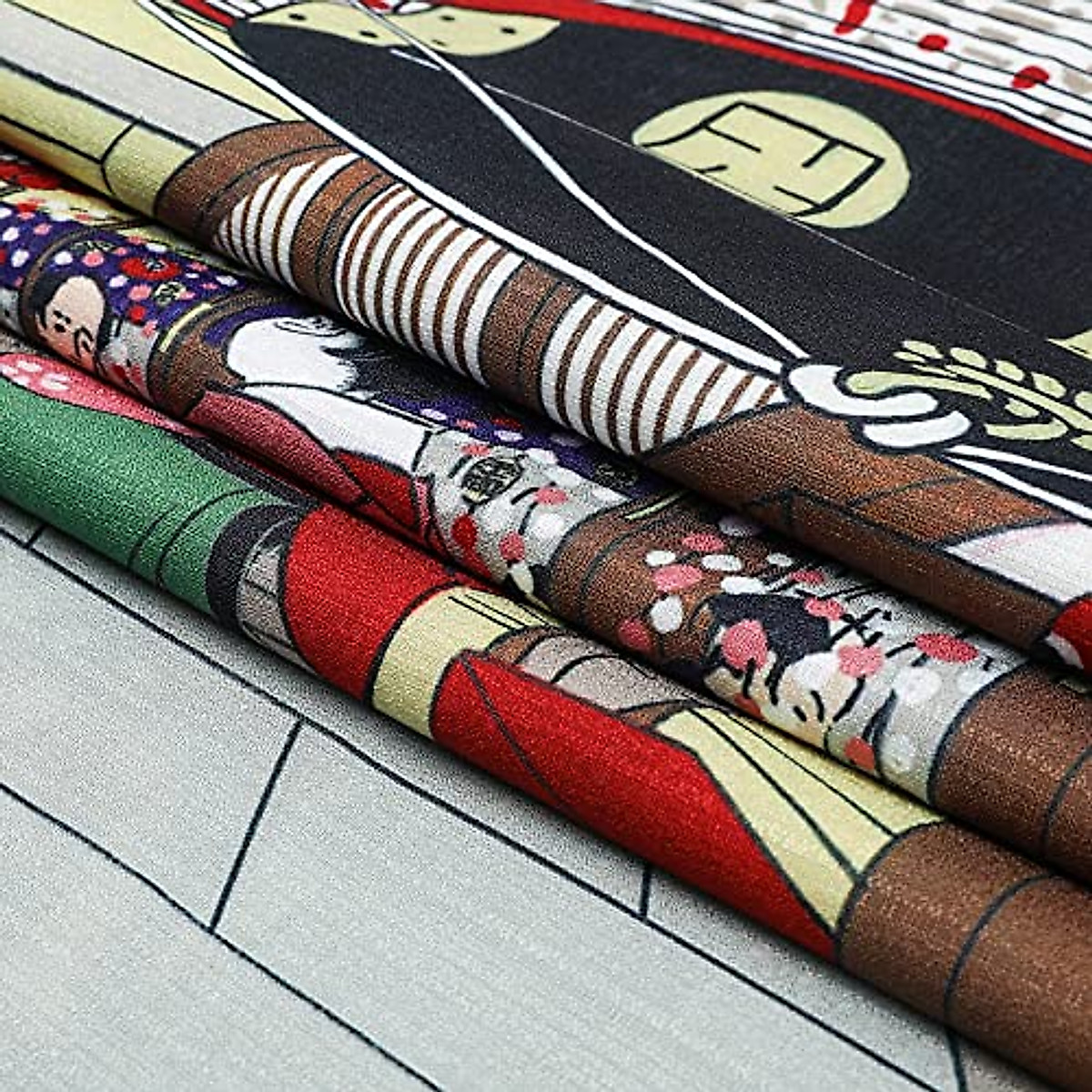 Moslovstar Japanese Noren Door Curtain Ukiyo-e Senso-ji Asakusa Tokyo Doorway Curtain Bistro Kitchen Restaurant Decor, 33.5" W x 59.1" L