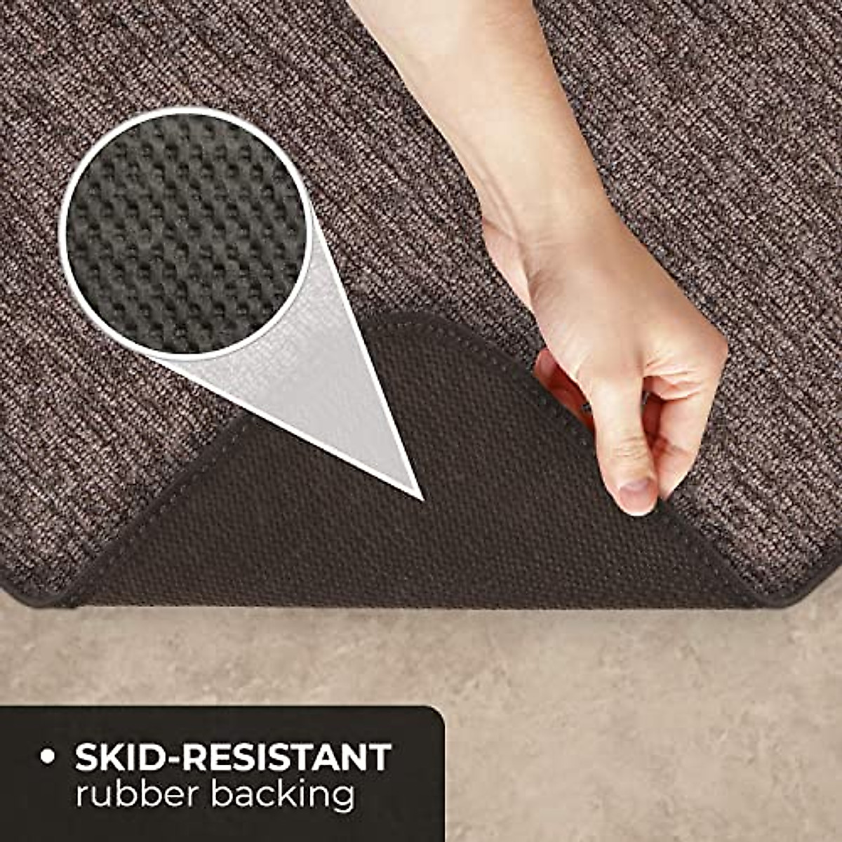 House, Home and More Skid-Resistant Carpet Indoor Area Rug Floor Mat - Pebble Gray - 2 Feet X 3 Feet