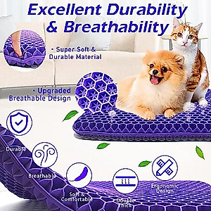 Gulymm Extra Large Gel Seat Cushion, Gel Car Cushion for Long Sitting, Chair Pads with Large Double Thick Breathable Honeycomb Design, Pressure Relief, Car Seat Wheelchair Cushion for Relieves Fatigue
