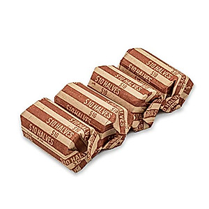 Half Dollar Coin Wrappers, 100 Flat Striped Coin Wrappers