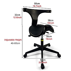 JMYSD Ergonomic Saddle Stool Adjustable Saddle Chair Dental Stool Saddle Salon Stool for Hospital Laboratory Salon Office,B