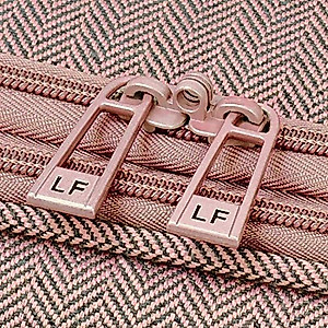 LONDON FOG Newcastle Softside Expandable Spinner Luggage, Rose Charcoal Herringbone, Checked-Large 28-Inch