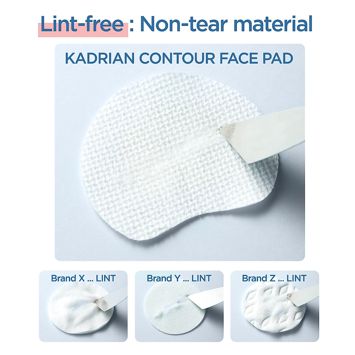 KADRIAN Double-Sided Facial Pads - Lint free - for Makeup Remover and Toner - Rayon face pads for toner and cleasing - Rayon not cotton balls - Exfoliating cotton rounds for face (180 Pads)