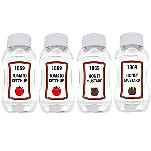 WXOIEOD 4 Pieces Plastic Salad Dressing Containers, 360ml Empty Ketchup Bottle Honey Mustard Squeeze Container Sauce Squirt 360ml/12oz