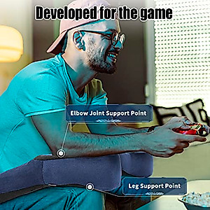 SAHEYER Memory Foam Gaming Pillow, 2 in 1 Plush Side Sleeper Neck Pillow for Elbow Pain Relief, Video Game Controller Pillow for Teen Boyfriend Gamer/Sofa Couch/Computer Chair/Play Station/Bed/Reading