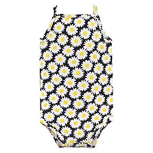 Hudson Baby Unisex Baby Cotton Sleeveless Bodysuits, Daisy, 3-6 Months