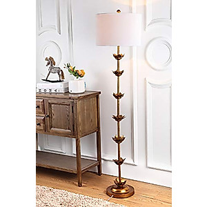Safavieh FLL4003A Lighting Collection Landen Leaf 63.5" Antique Gold Floor Lamp