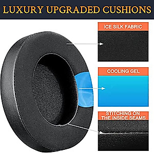 SOULWIT Cooling-Gel Headphones Ear Pads Cushions Replacement for Razer Kraken Pro V2, Kraken 7.1 V2, Kraken Stormtrooper Headset, Earpads with Noise Isolation Memory Foam-Black