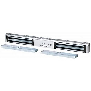 Seco-Larm E-941DA-1K2Q Enforcer Electromagnetic Double-Door Lock, 1200-lb (545kg) Holding Force, Anodized Aluminum Housing (US 28), 12 or 24 VDC (Selectable), Adjustable Mounting Bracket