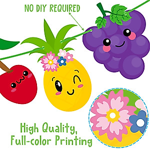 Fruit Theme Birthday Party Decorations Twotti Frutti Party Banner Cute Fruit with Smiling Face Patterns Garland for Summer Fruit Birthday Party Baby Shower Supplies