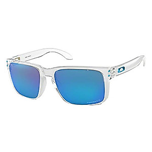 Oakley Holbrook XL OO9417 Sunglasses For Men+BUNDLE Accessory Leash Kit + BUNDLE with Designer iWear Complimentary Care Kit (Polished Clear/Prizm Sapphire Polarized, 59)