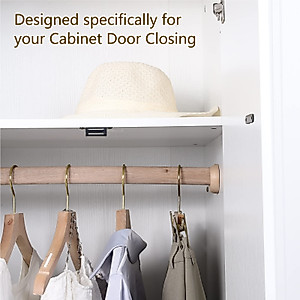 Mousike Cabinet Magnets 30lb Black Door Magnets with Strong Magnetic for Kitchen Cupboard Wardrobe Closet Cabinet Door Drawer Latch 16 Pack