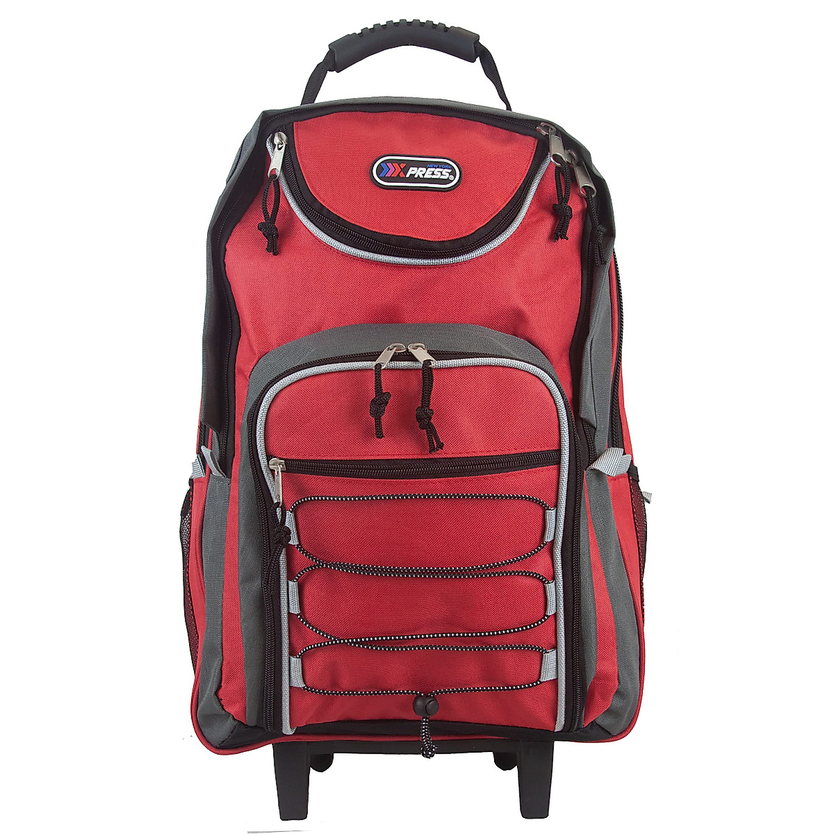 New York XPress Double Handle Rolling Backpack with Mesh/Multi-Pockets (Red)