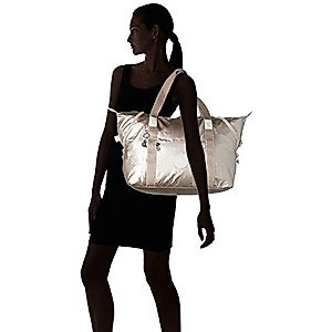 Kipling Canvas & Beach Tote Bag, Silver (Metallic Glow)