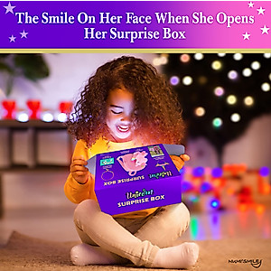 Unicorn Gifts For Girls In A Surprise Box With A Unicorn Plush,Unicorn Backpack, Unicorn Necklace,Unicorn Headband And Greeting Card,Kids Toys,Birthday Girl Present Set Stuffed Animal,Toddler Baby Bag