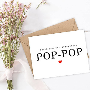 Thank You For Everything Pop-Pop Card - Thank You Card - Pop-Pop Card - Father's Day Card - Card For Him - Greeting Card For Birthday- Anniversary - Note Card - Thank You For Everything