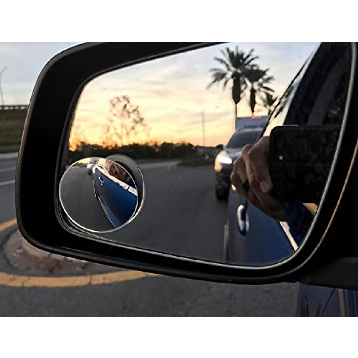 Ampper Blind Spot Mirror, 2" Round HD Glass Frameless Convex Rear View Mirror, Pack of 2