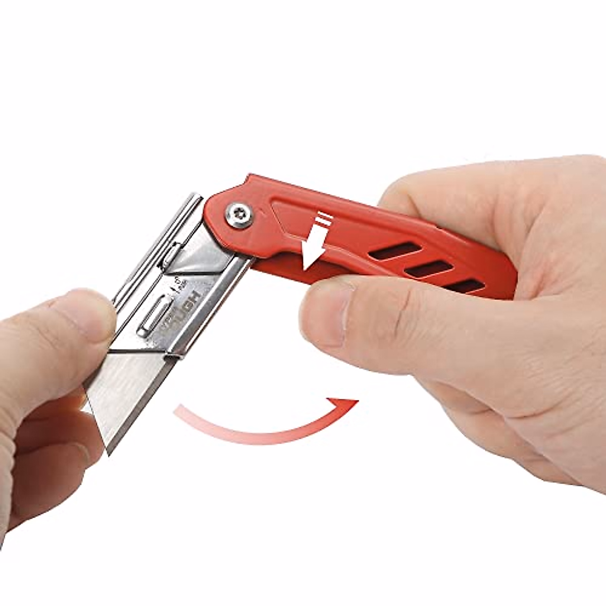 Hyper Tough 2-Piece FOLDING UTILITY KNIFE SET Quick-Change Blade INTEGRATED BELT CLIP