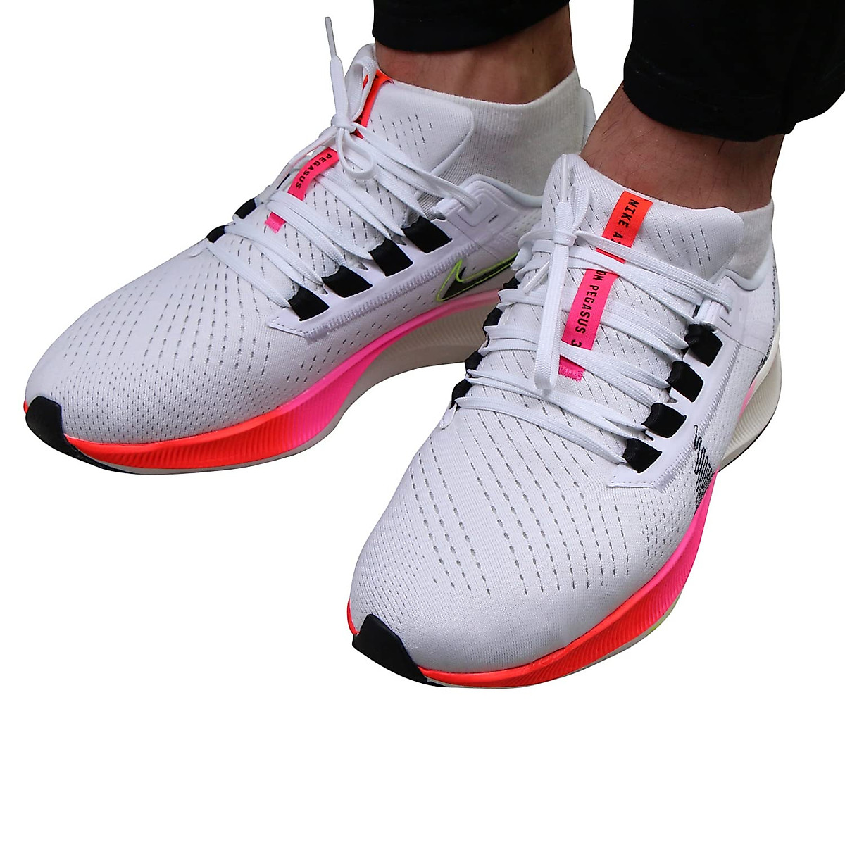 NIKE Women's Running Shoe, White Black Football Grey Pink Blast, 11