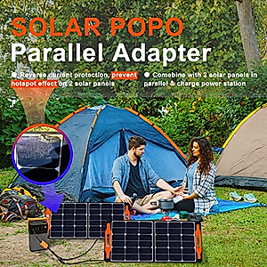 SOLAR POPO Solar Panel Connectors Y Branch Parallel Adapter Cable, 2 in 1 Solar Cable with Reverse Current Protection for Anderson Portable Power Stations Solar Generators Camping RV